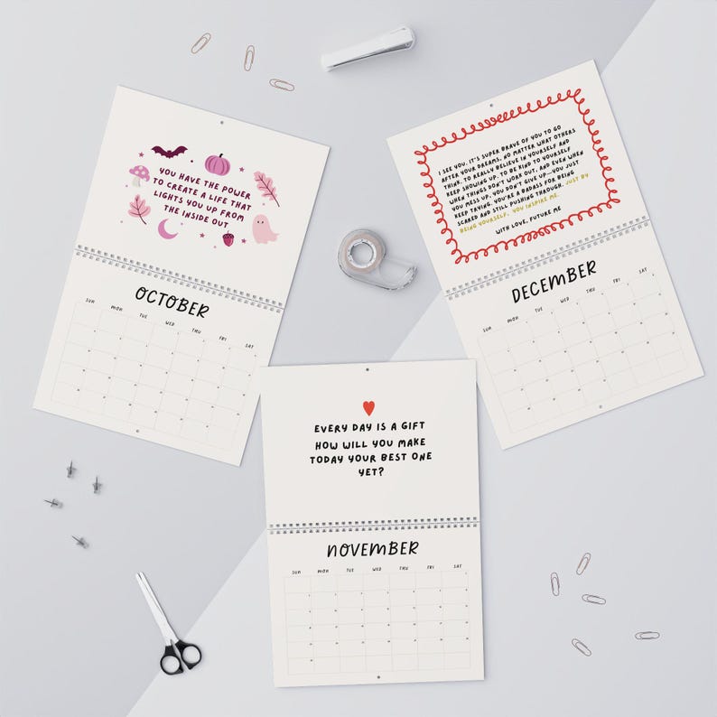 2025 Wall Calendar Motivational Quotes Monthly Calendar for Office Wall ...