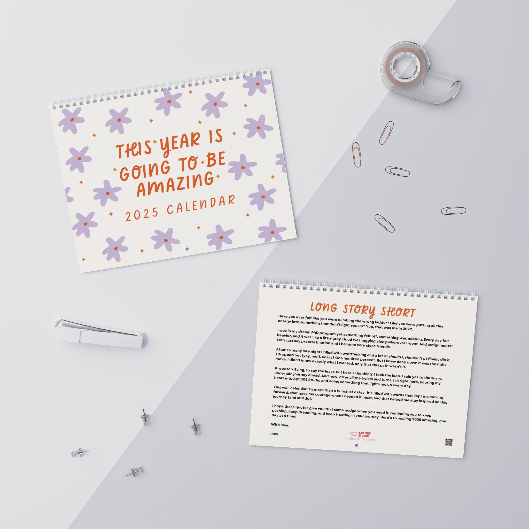 2025 Wall Calendar Motivational Quotes Monthly Calendar for Office Wall ...