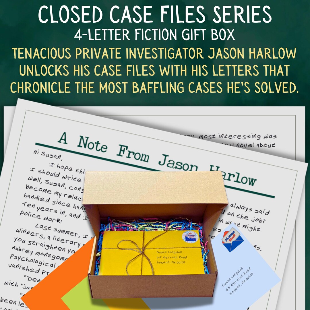 Personalized Fiction Letters Gift Box | Closed Case Files | A Detective ...