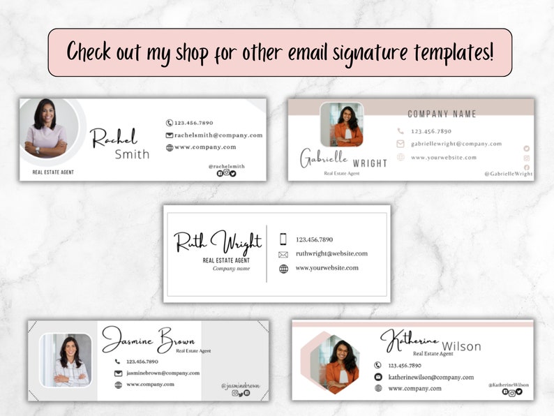 Email Signature, Gmail Email Signature, Modern Email Signature Template ...