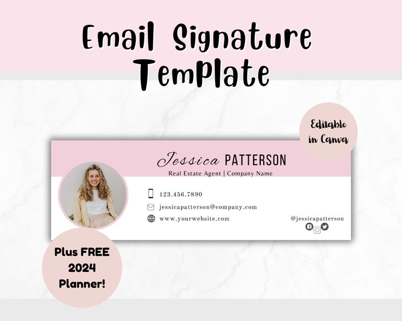 Email Signature, Gmail Email Signature, Modern Email Signature Template ...