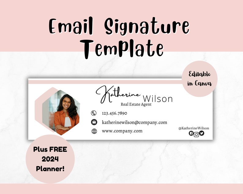 Email Signature, Gmail Email Signature, Modern Email Signature Template ...