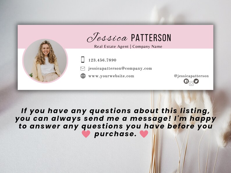 Email Signature, Gmail Email Signature, Modern Email Signature Template ...