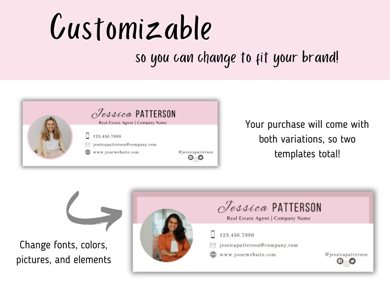 Email Signature, Gmail Email Signature, Modern Email Signature Template ...