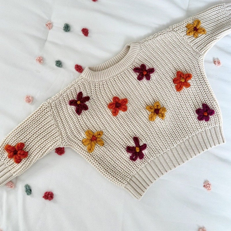 Kids Flower Sweater - Etsy