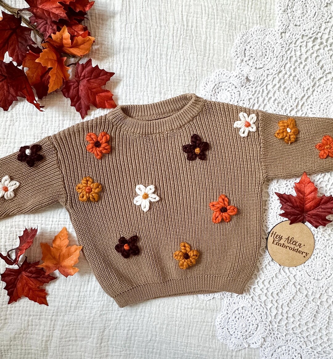 Fall Flower Sweater | Floral | Flower Sweater | Toddler Outfit | Baby ...