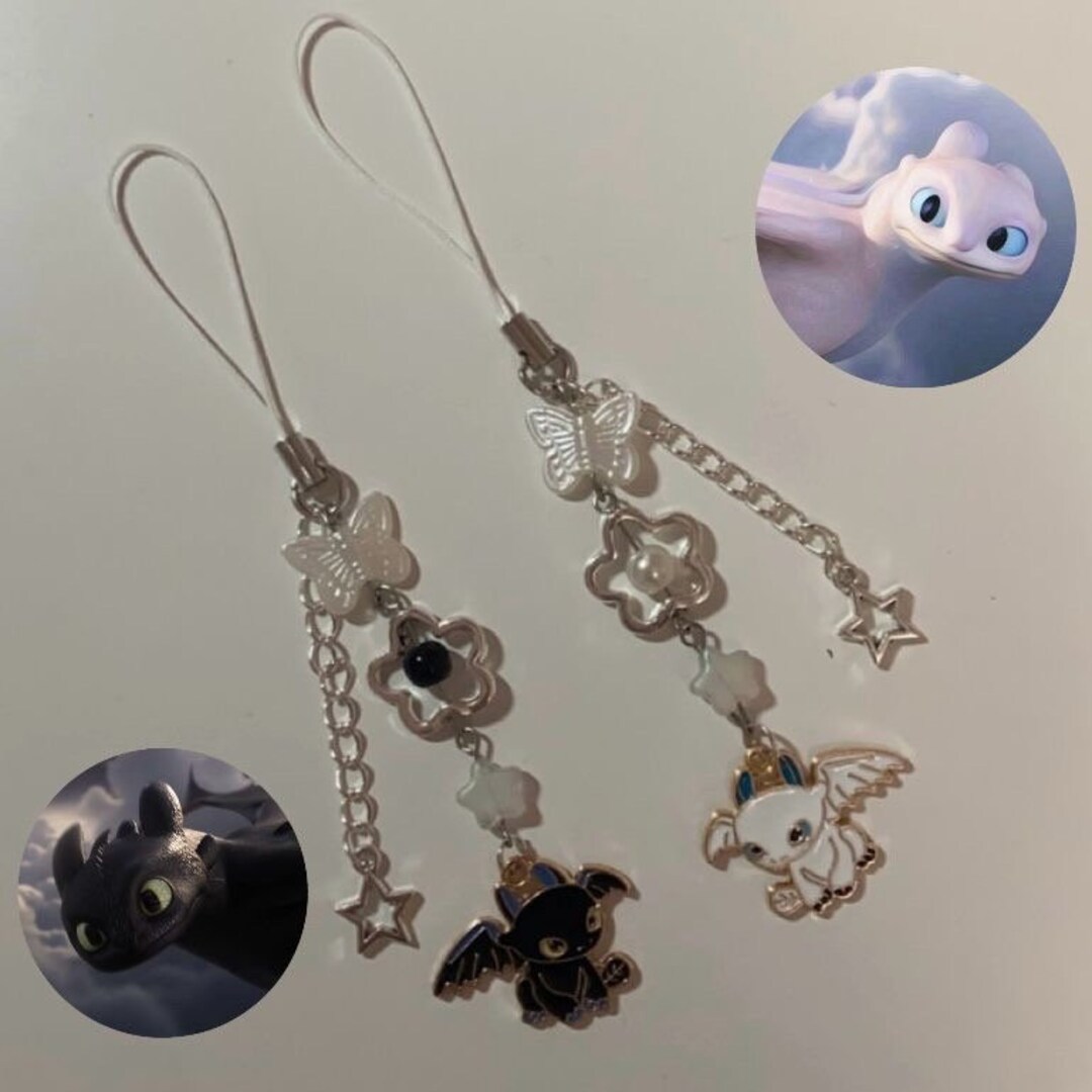 Toothless & Lightfury Phone Charm Set #how to Train Your Dragon - Etsy