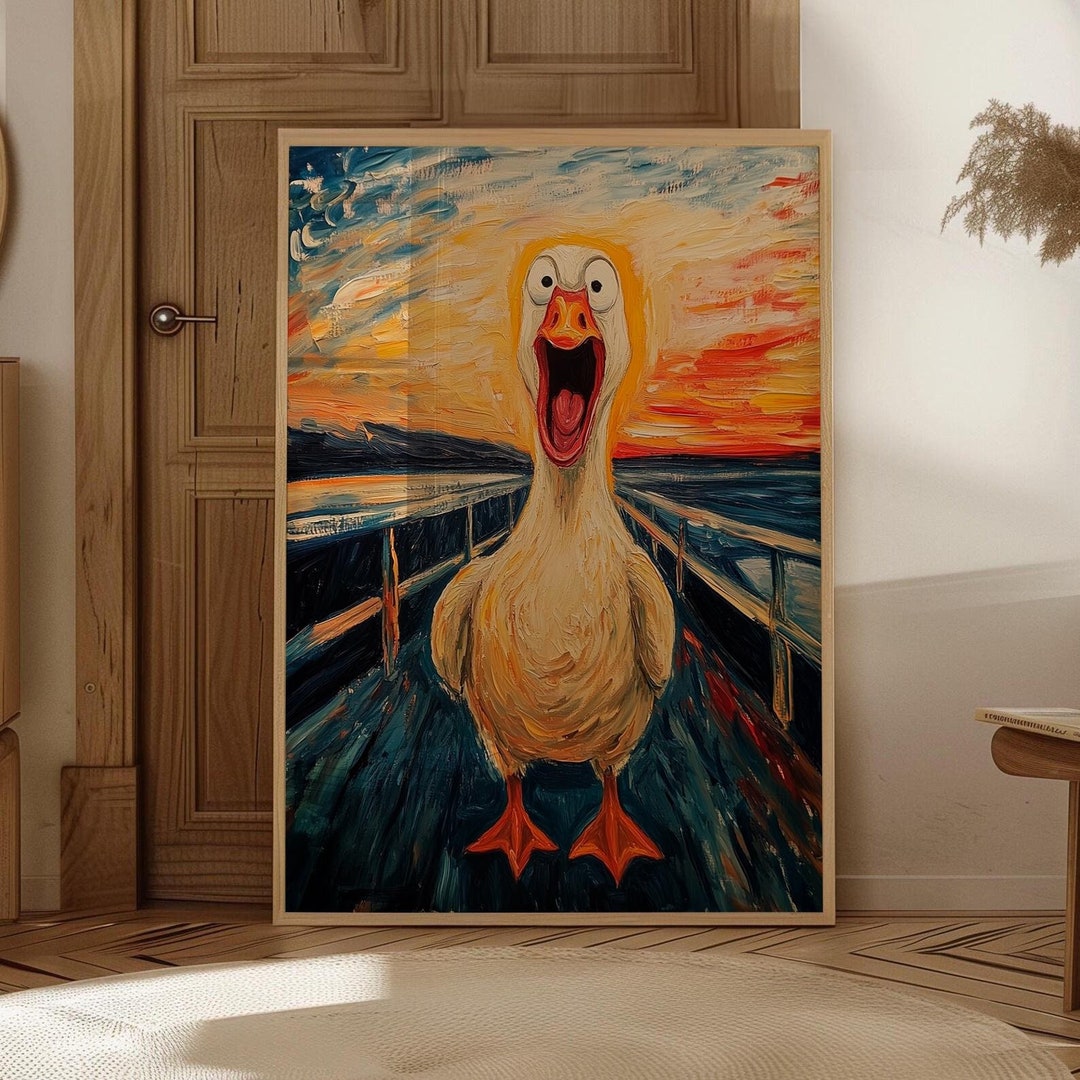 Funny Wall Art Colourful Art Print Quirky Animal Wall Art Goose Print ...