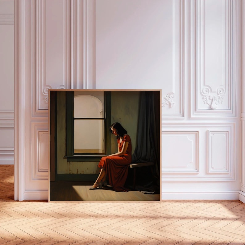 Edward Hopper Inspired Portrait Printable Wall Art Abstract Wall Art ...