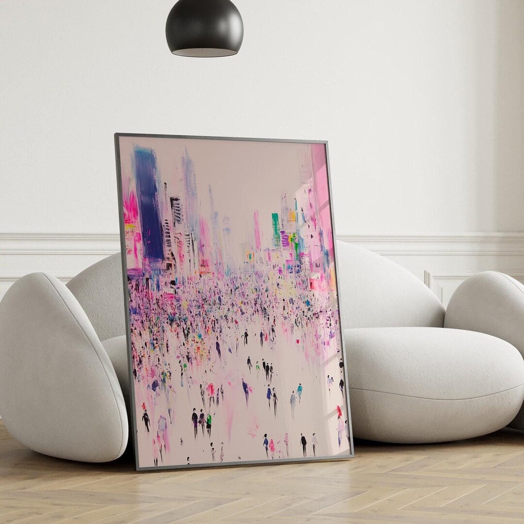 Pink Trendy Wall Art Abstract People Print Contemprorary Wall Art ...