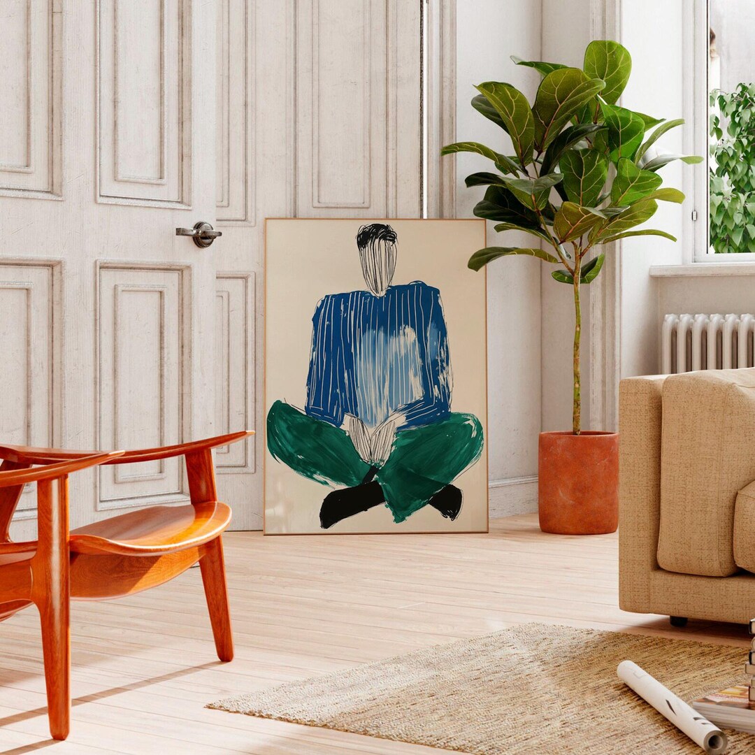 Abstract People Wall Art Maximalist Art Print Figurative Art Minimalist ...