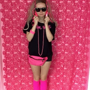 Adult 8 Piece Neon Pink 80s Costumes - Etsy