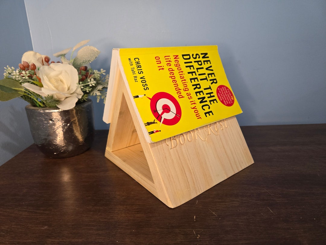 Personalized Book Stand, Custom Wood Triangle Book Rest, Gift for Book ...