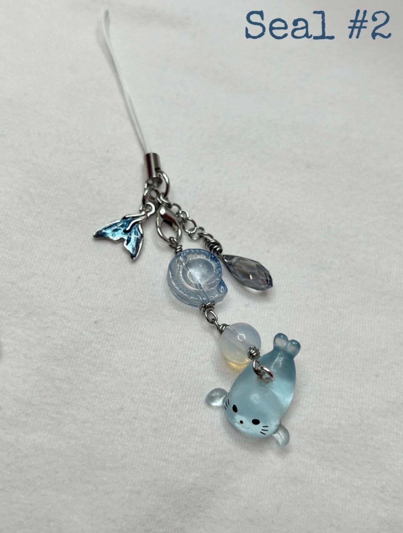 Blue Seal Phone Charm | Silver Plated, Ocean Theme - Etsy