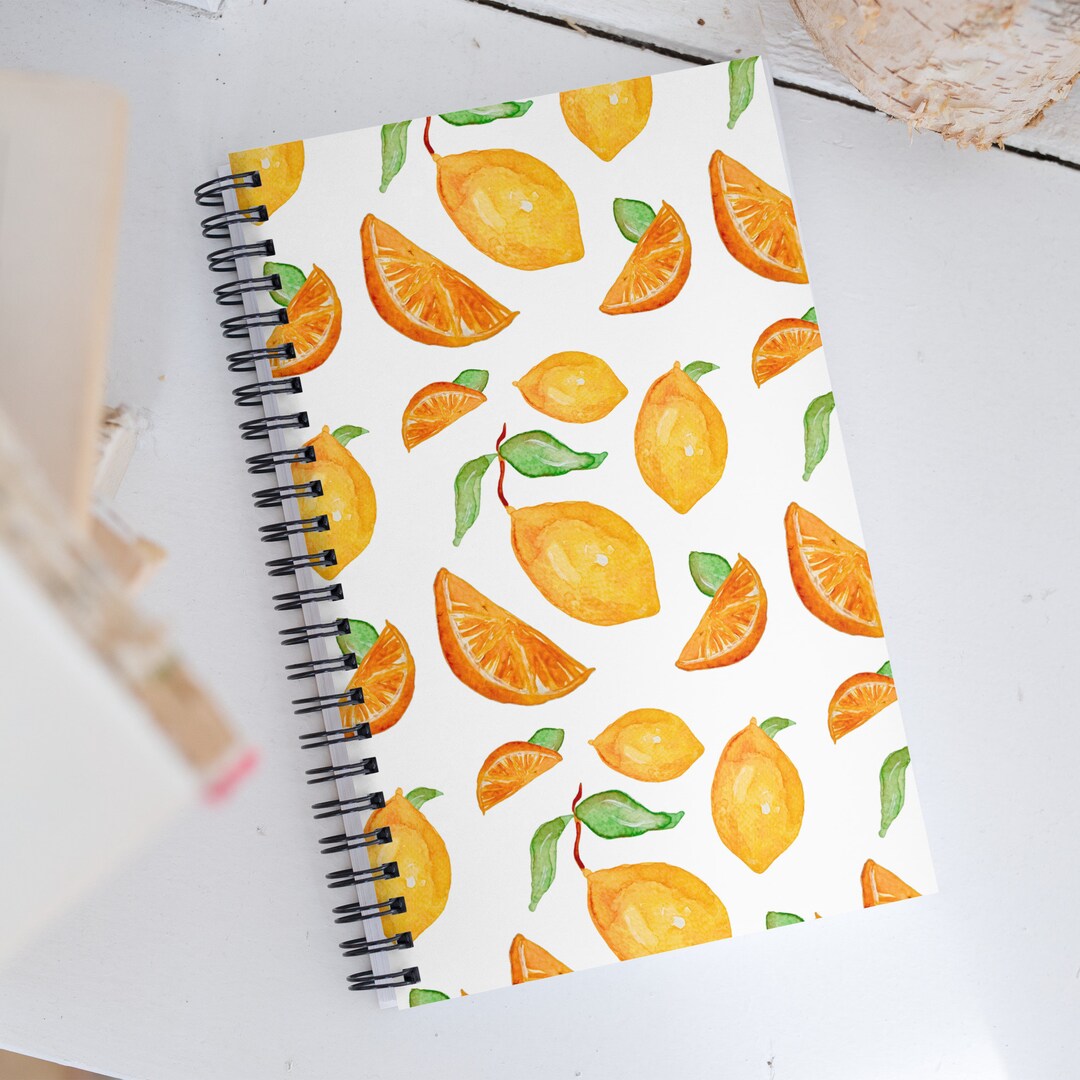 Vintage Lemon Journal Fruit Spiral Notebook Classy Manifestation ...