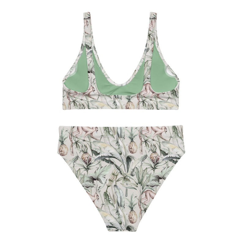 Monkey Rainforest High Waisted Bikini Set Tropical Island Recycled ...