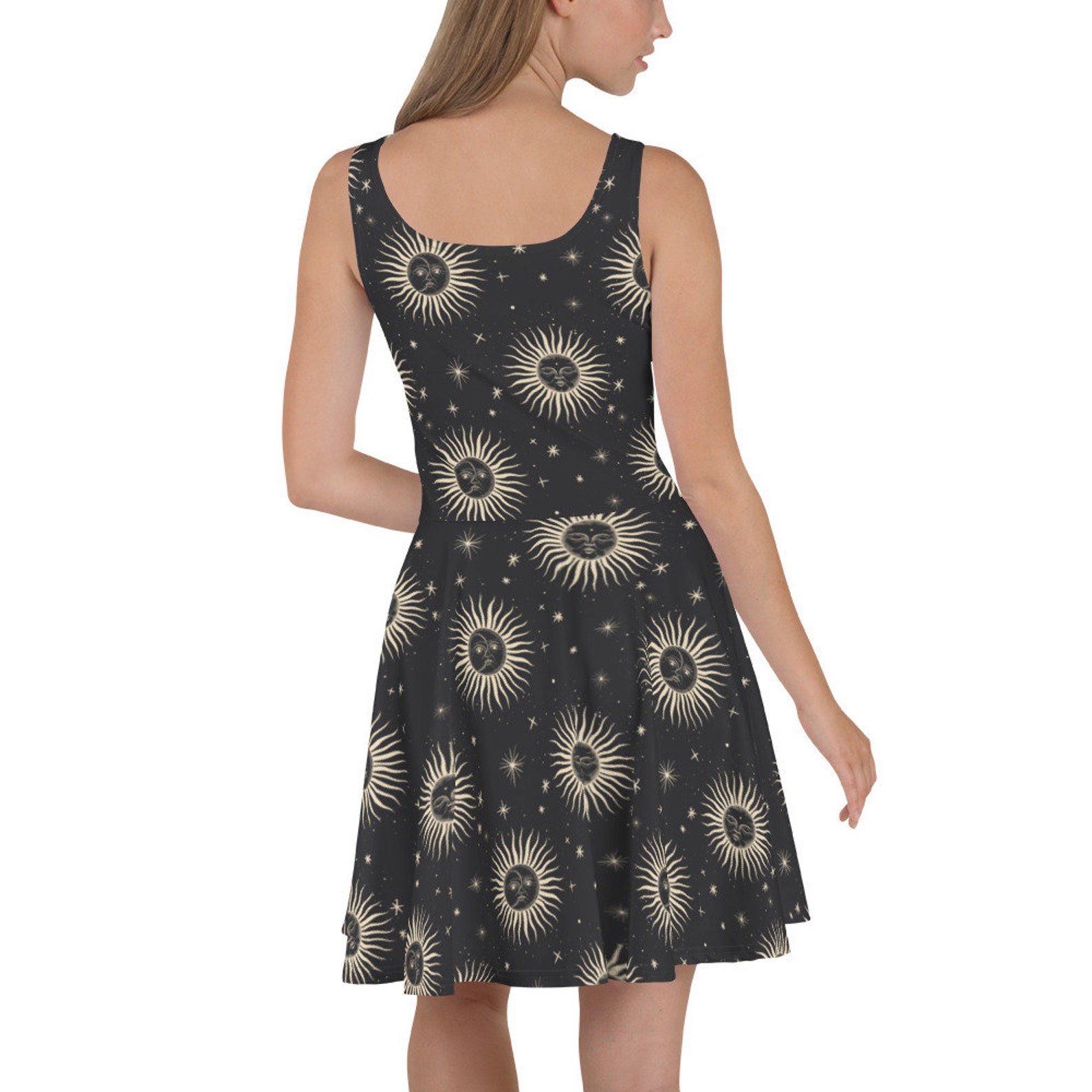 Retro Mystic Sun Skater Dress | Magical Summer Dress Mystical Celestial ...
