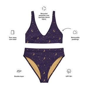 Mystical Moon & Stars High Waisted Bikini Set | Nautical Recycled ...