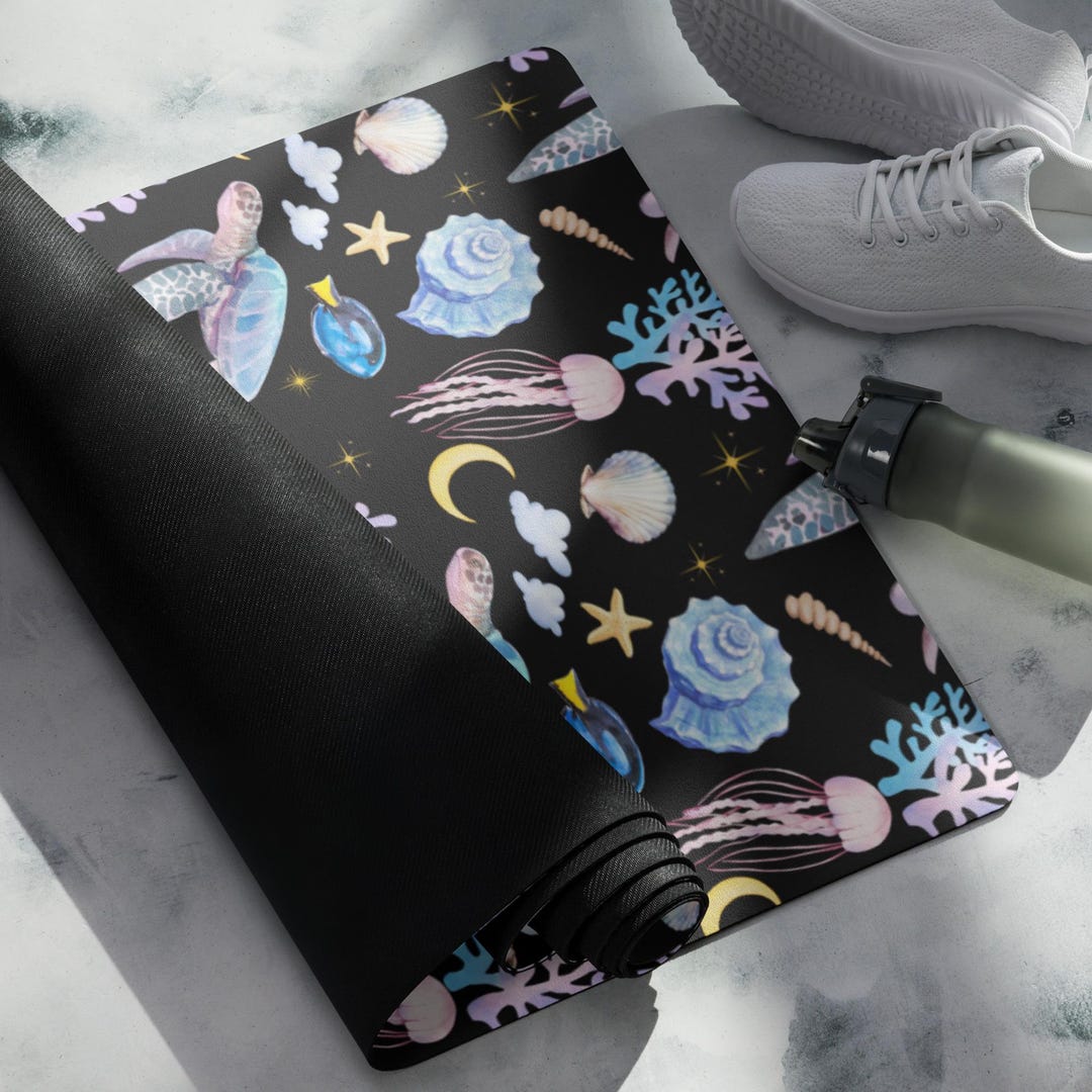 Underwater Sea Turtle Celestial Yoga Mat | Mystical Ocean Yoga Work Out ...