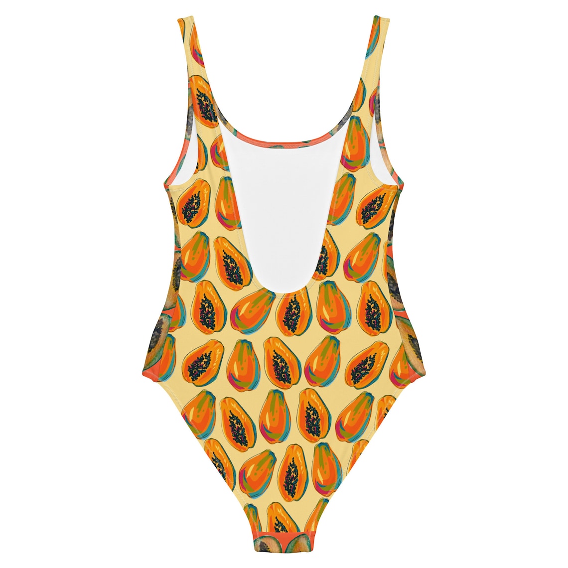 Orange Tropical Papaya One-piece Swimsuit | Recycled Eco Friendly ...