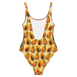 Orange Tropical Papaya One-piece Swimsuit | Recycled Eco Friendly ...