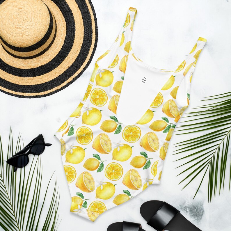 Vintage Lemon One-piece Swimsuit | Recycled Eco Friendly Bathing Suit ...