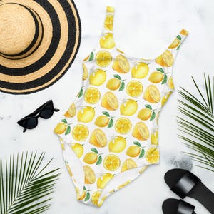 Vintage Lemon One-piece Swimsuit | Recycled Eco Friendly Bathing Suit ...