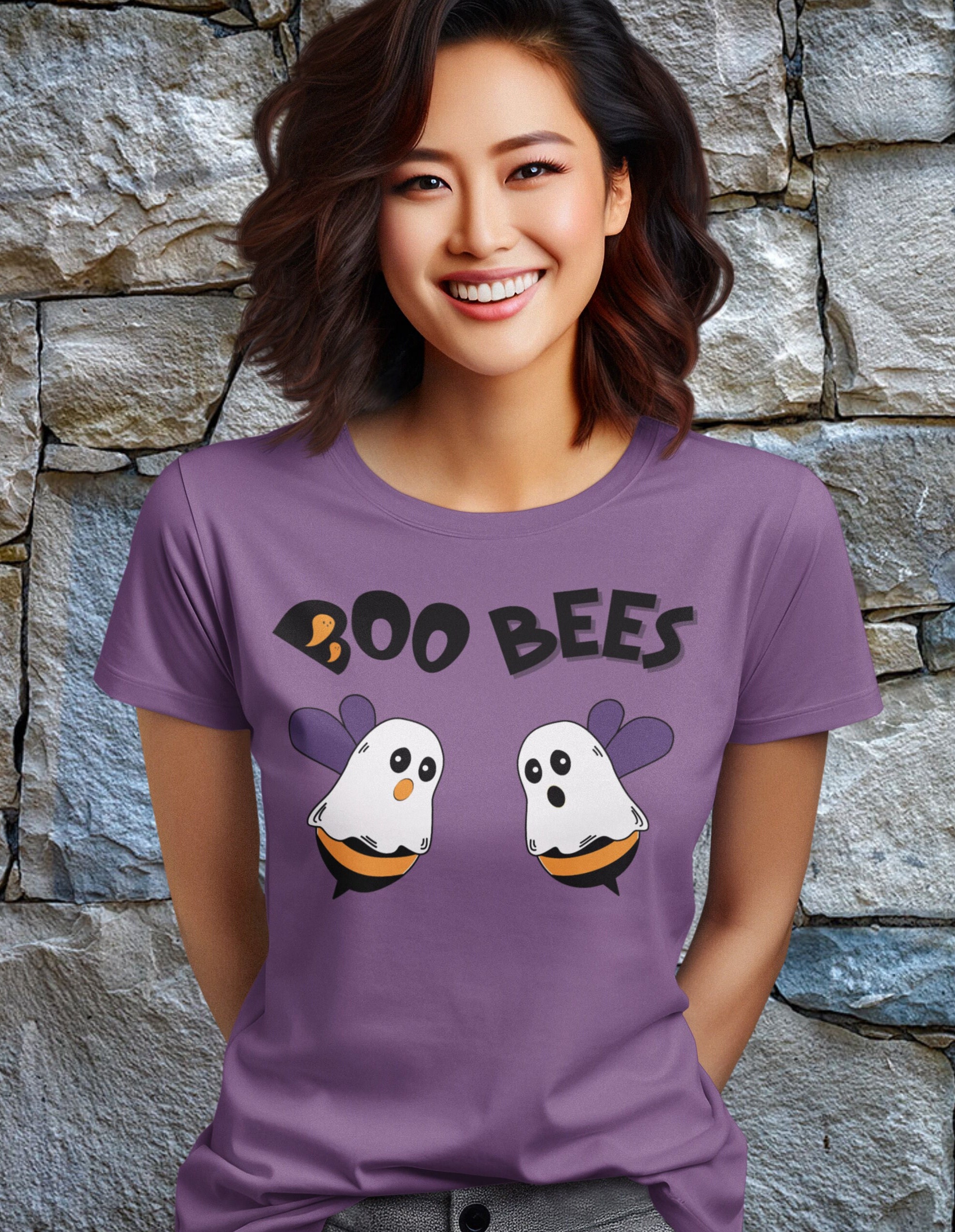 Boo Bees Halloween Ghost Boobies Tshirts Halloween Matching Boobee Squad Tees Cute Halloween ...