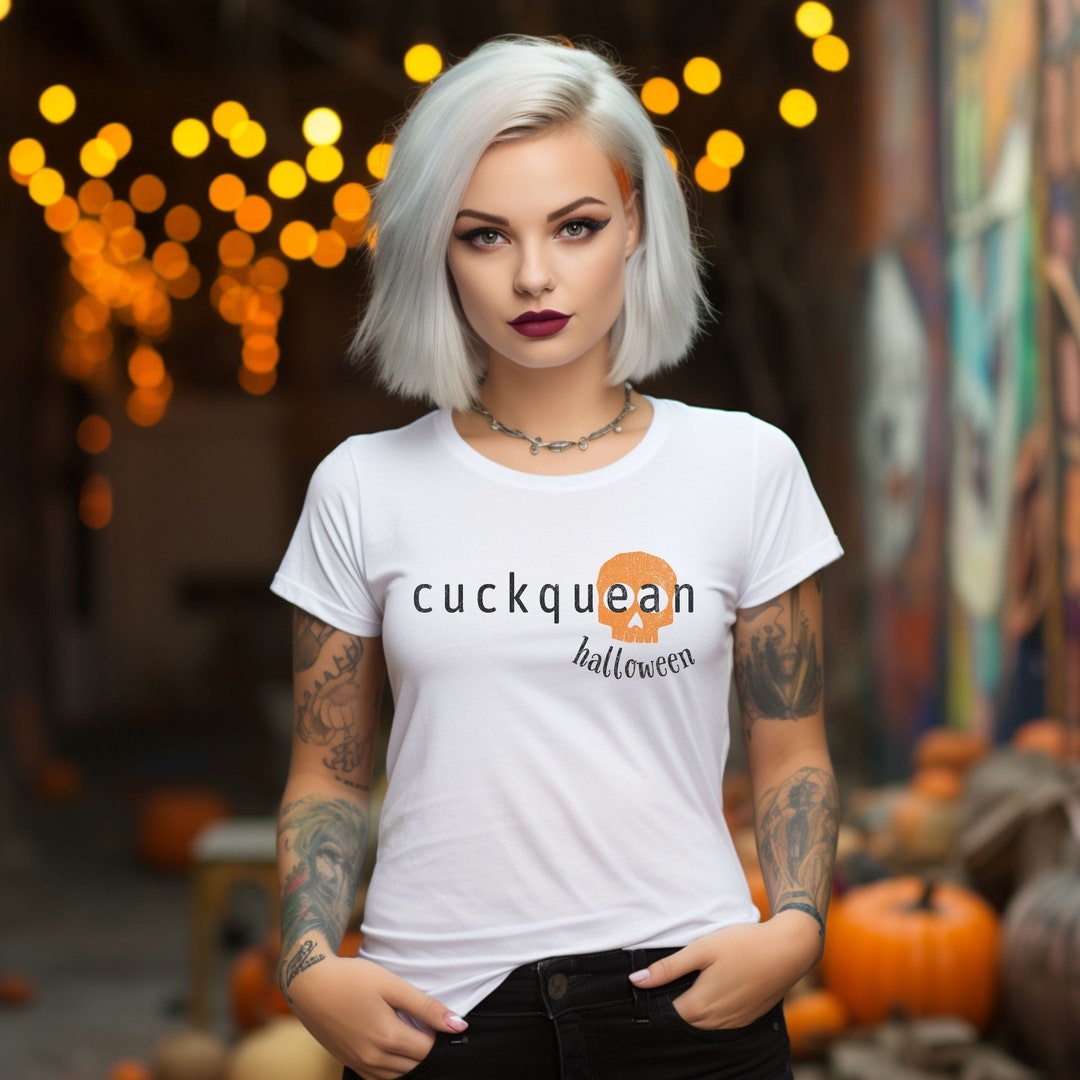 Cuckquean Halloween Shirt With Skull Design Perfect for Spooky Swinger ...