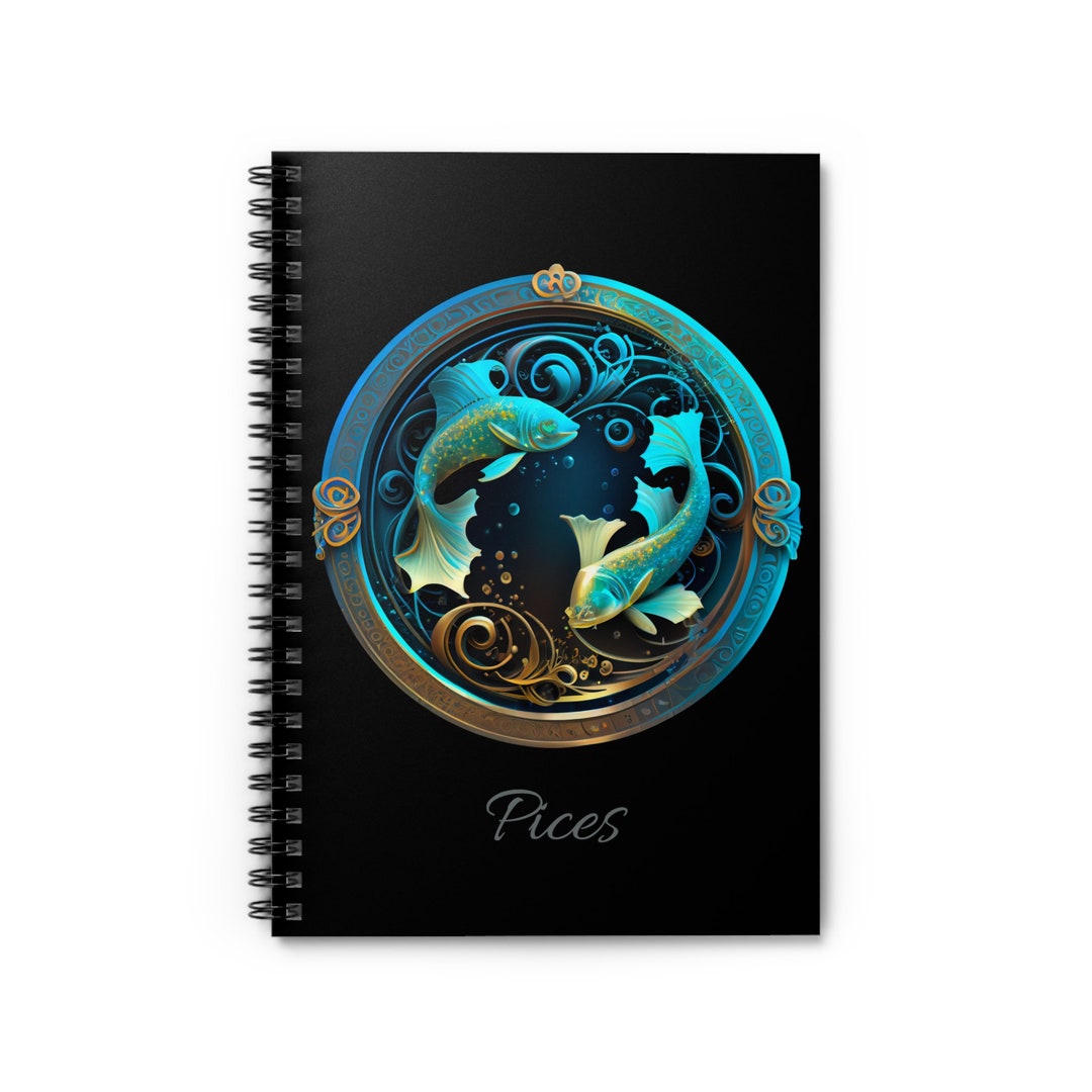 Pices Journal // Zodiac Notebook // Pices Sign Zodiac Sign Watercolor ...
