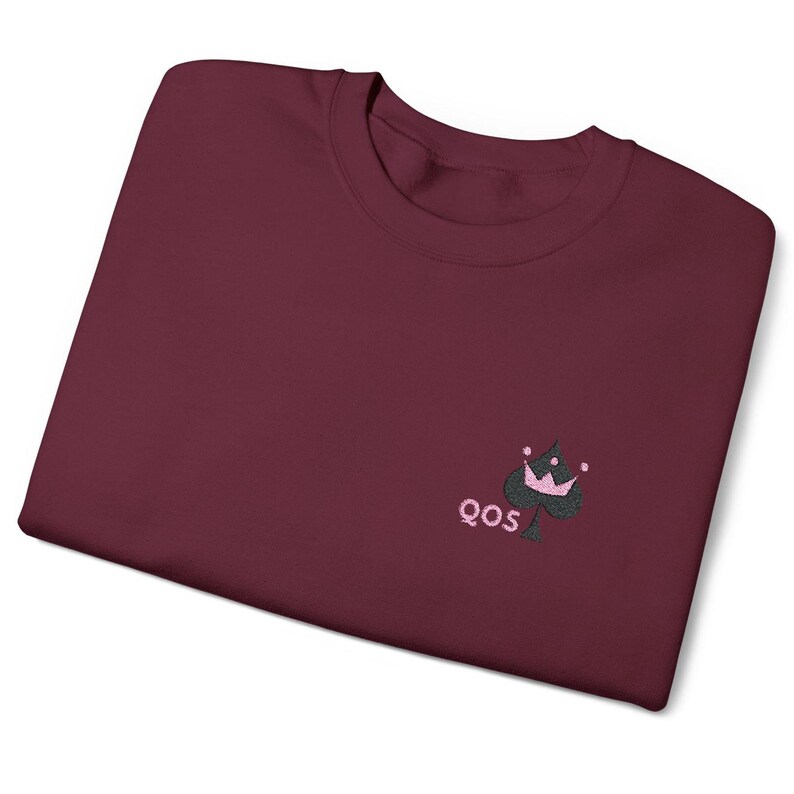 Embroidered QOS Queen of Spades Sweatshirt Cute Pink Hotwife Swinger ...