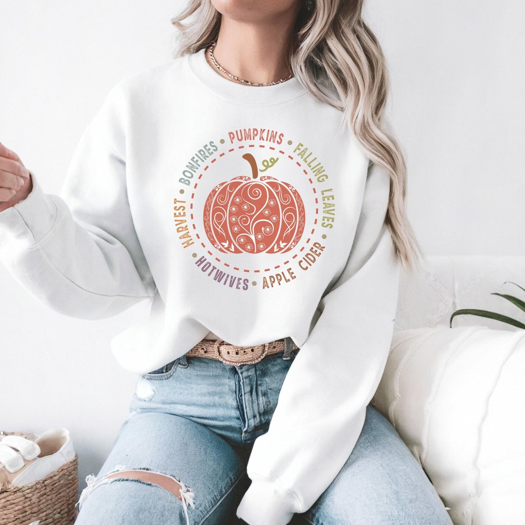 Hotwife Thanksgiving Pumpkin Flirty Sweatshirt Fall Season Thankful ...
