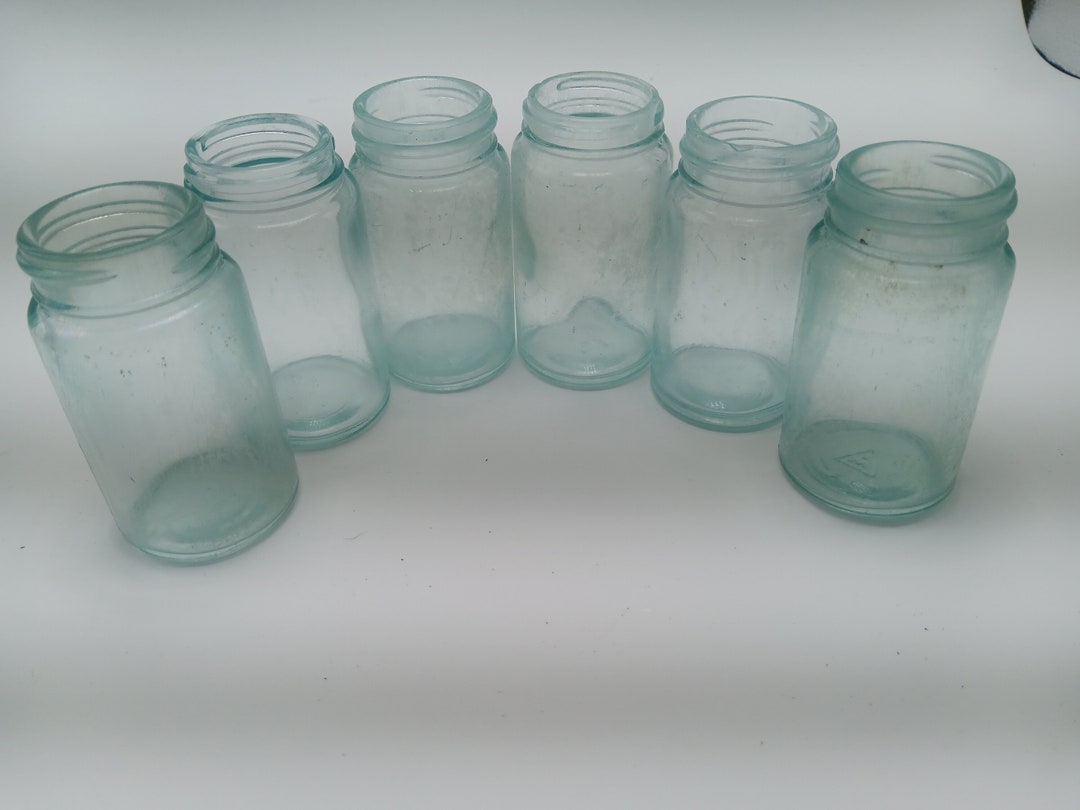 Set of Five Vintage Jars, Pretty Light Blue Green - Etsy