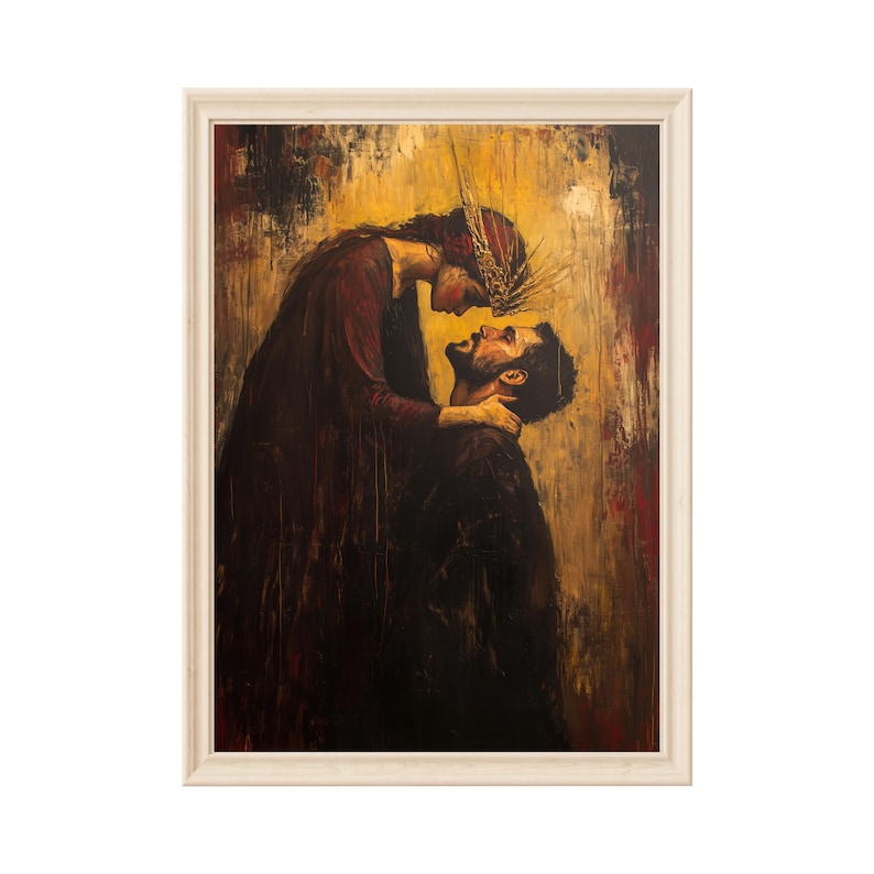 Medieval Style Oil Painting Dark Academia Digital Download of Crowned ...