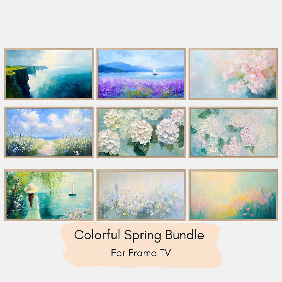 Samsung Frame Tv Artwork for Smart Tv 16x9 Display Floral Landscape ...