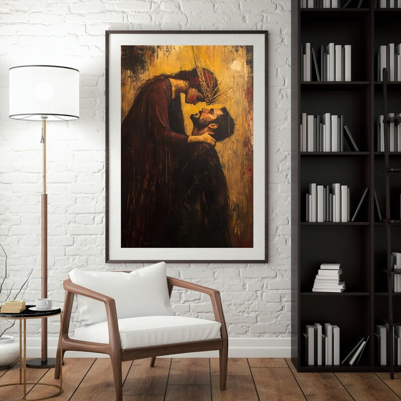 Medieval Style Oil Painting Dark Academia Digital Download of Crowned ...