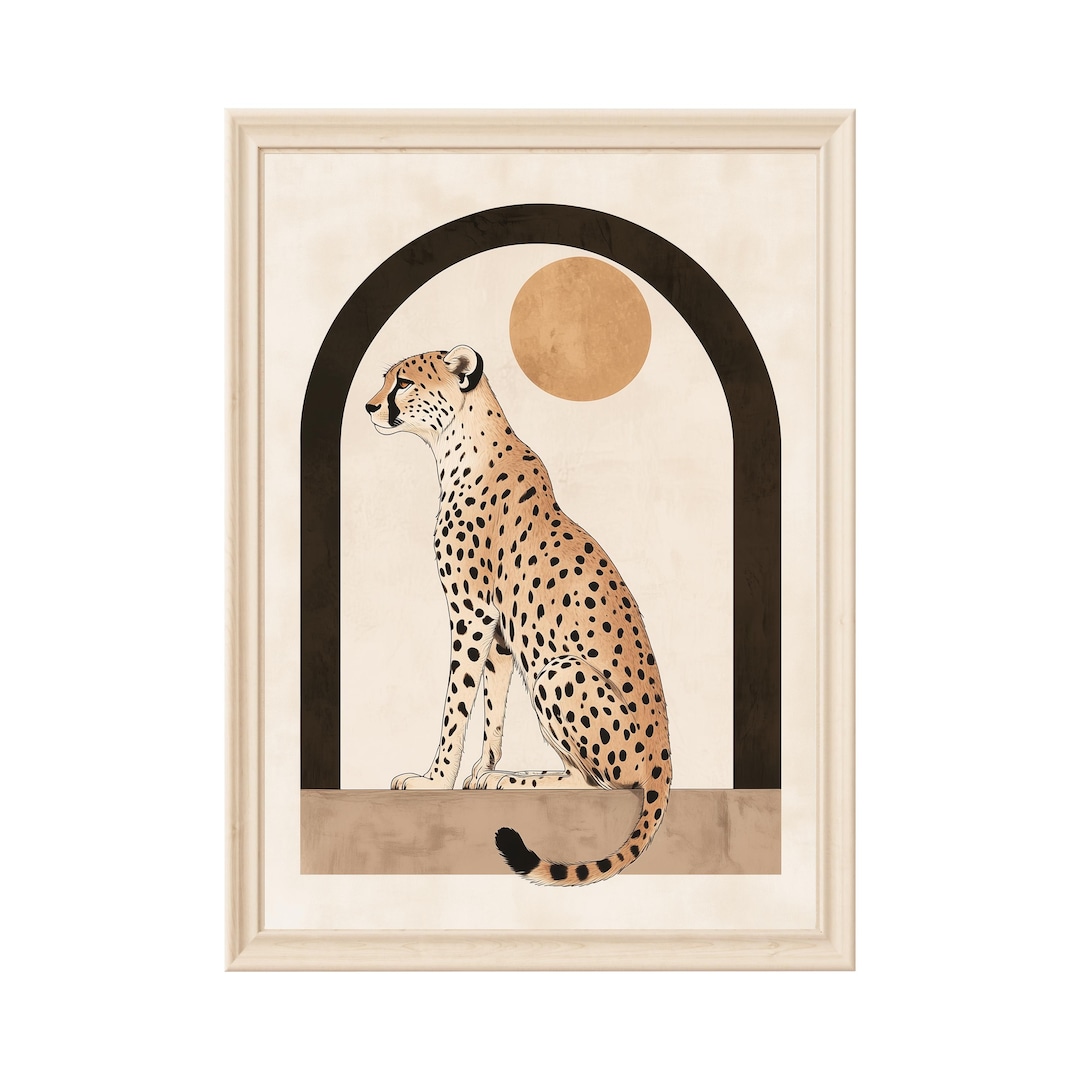 Minimalist Wall Art Cheetah Print Neutral Beige Wall Decor Boho Modern ...