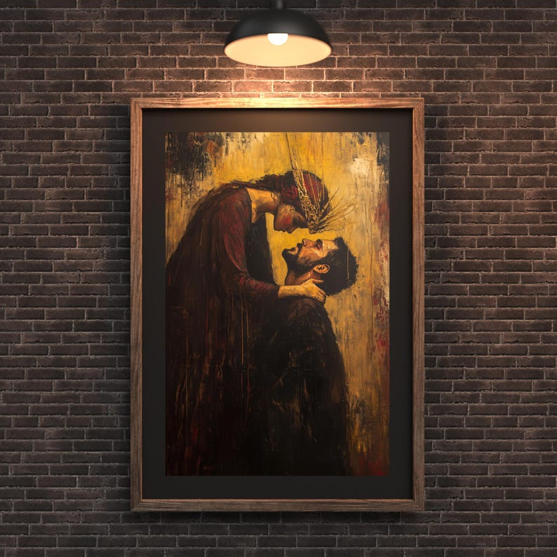 Medieval Style Oil Painting Dark Academia Digital Download of Crowned ...