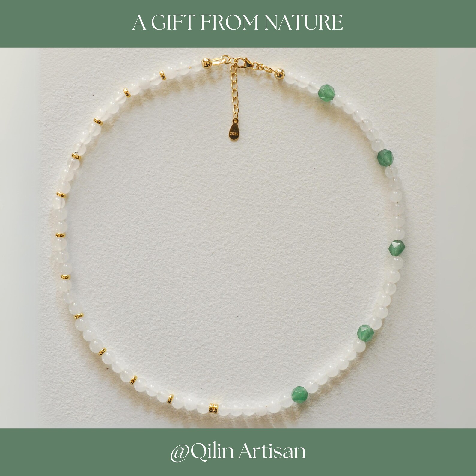 Jade Lotus: Handmade White Jade and Dongling Stone Necklace｜chocker ...