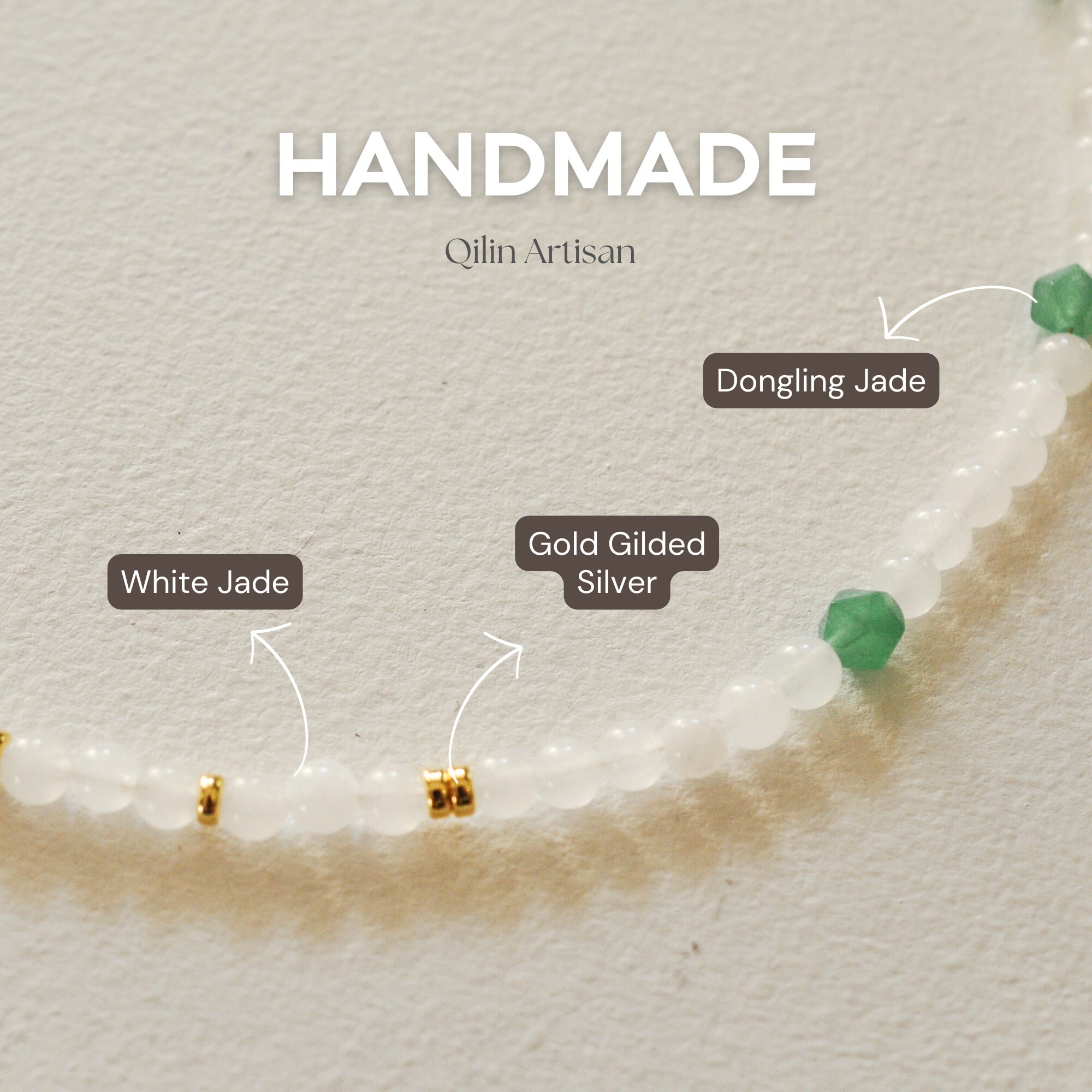 Jade Lotus: Handmade White Jade and Dongling Stone Necklace｜chocker ...