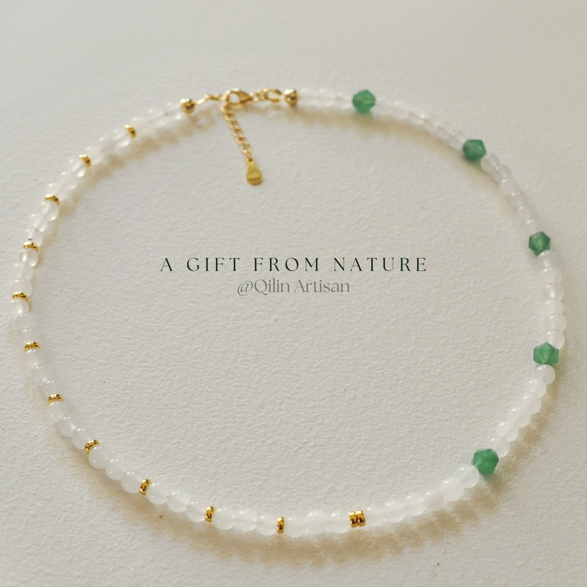 Jade Lotus: Handmade White Jade and Dongling Stone Necklace｜chocker ...