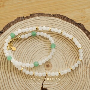 Jade Lotus: Handmade White Jade and Dongling Stone Necklace｜chocker ...