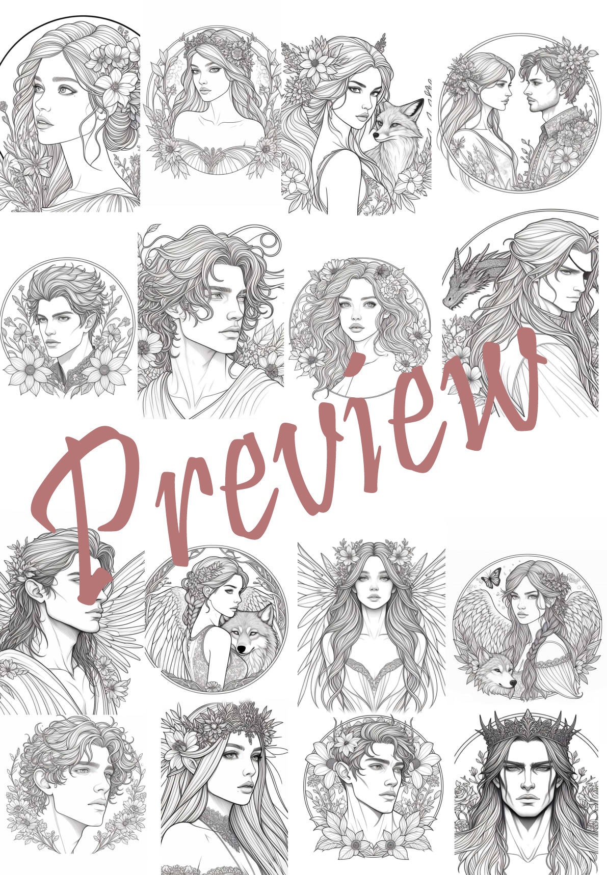 23 Fae and Dark Fae Colouring Pages / Printable Fantasy Colouring Book ...