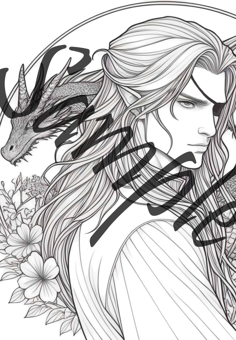 23 Fae and Dark Fae Colouring Pages / Printable Fantasy Colouring Book ...