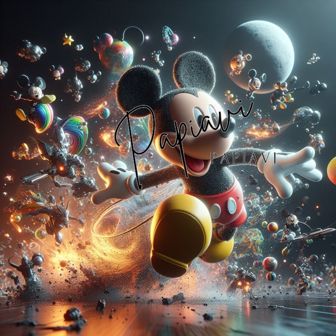 Mickey Mouse in Space AI Generated - Etsy