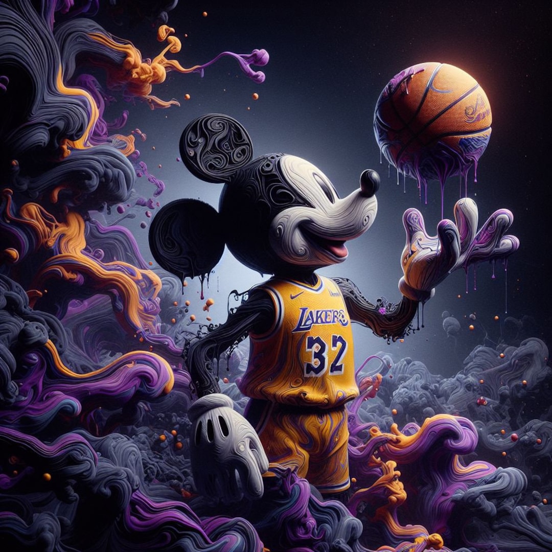 Mickey Mouse in Lakers Uniform - Etsy