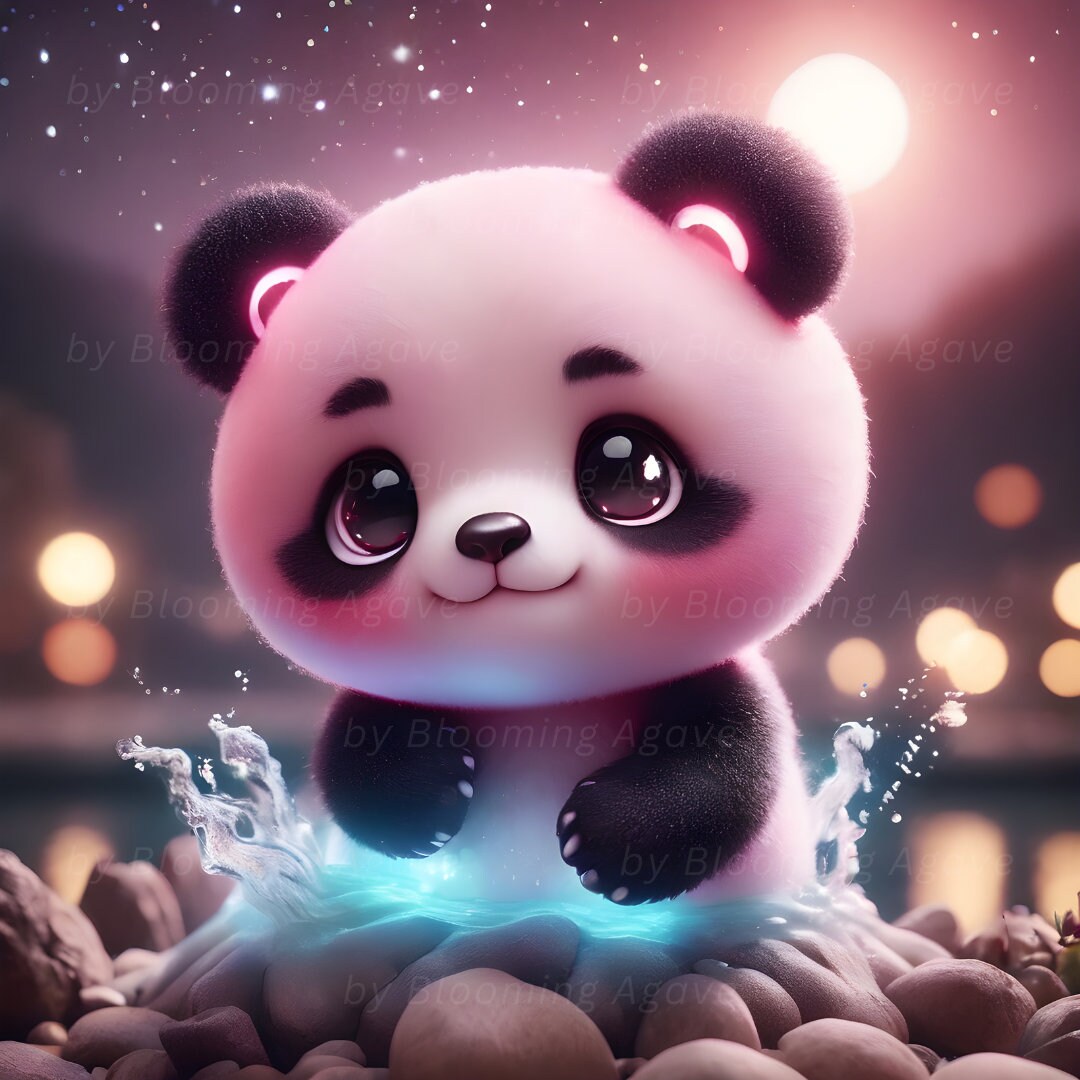 6 Images Bundle Digital Art Printable Panda Bear Animal Nature Clipart ...