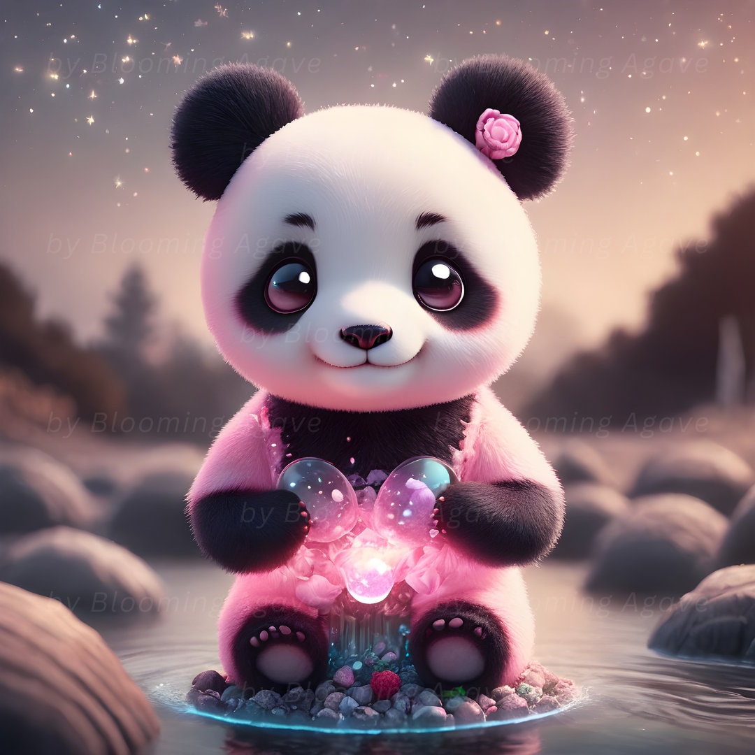 6 Images Bundle Digital Art Printable Panda Bear Animal Nature Clipart ...