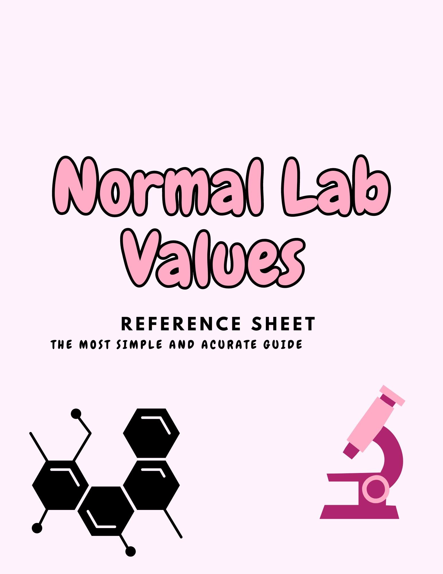 Normal Lab Values Sheet Nurses - Etsy