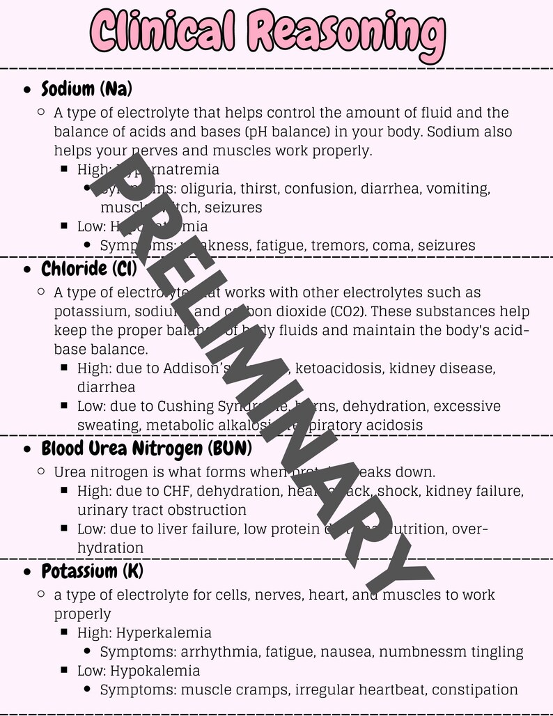 Normal Lab Values Sheet Nurses - Etsy